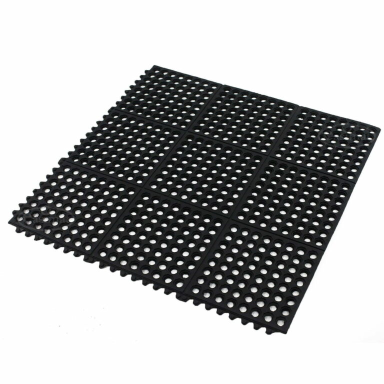 Interlocking Rubber Mat with Holes 4 Pack | Welcome to Actiasmat