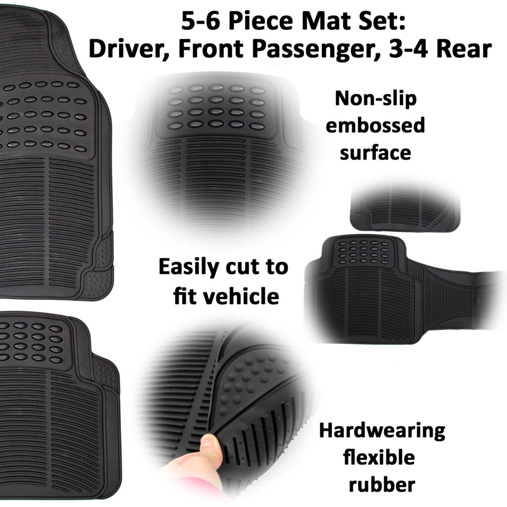 Universal Rubber Car Mats Heavy Duty MPV Floor Mat Set FED 74718 ...